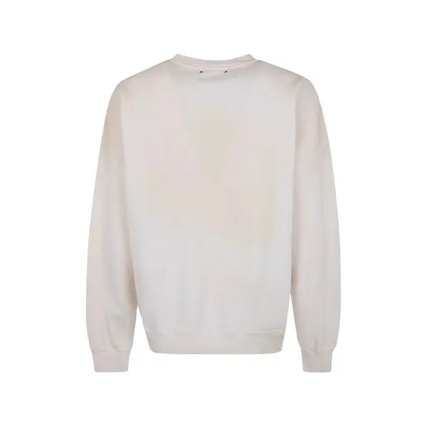 GOLDEN GOOSE Cotton Fleece Embroidered Sweatshirt - Cream