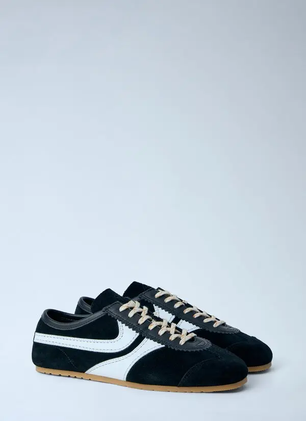 Dries Van Noten Suede Panel Trainers - Black