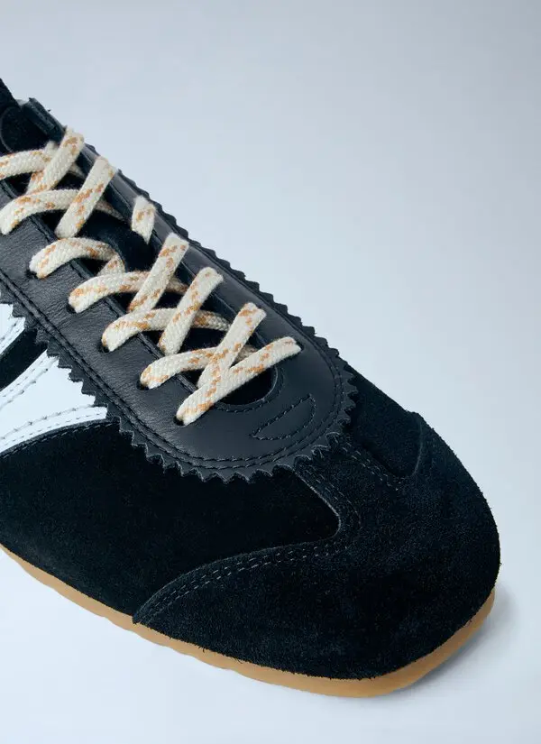 Dries Van Noten Suede Panel Trainers - Black