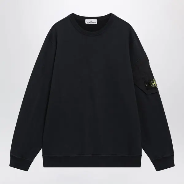 Stone Island Navy Cotton Crewneck Sweatshirt - Blue