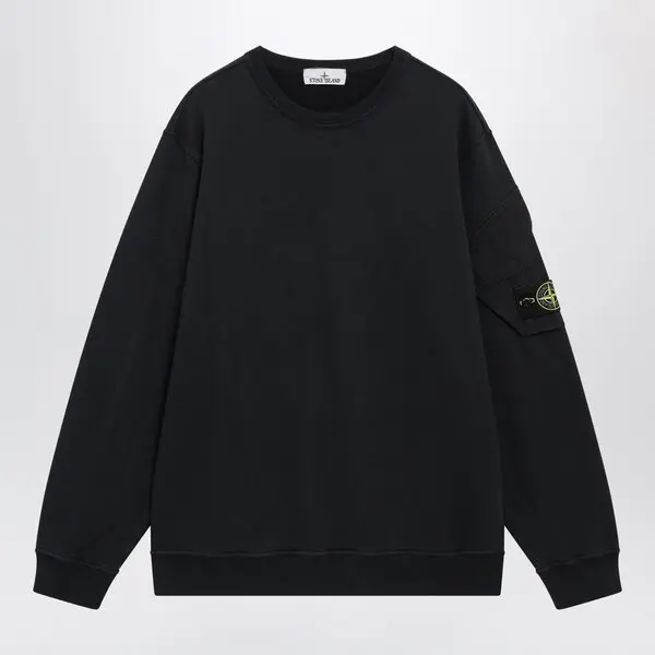 Stone Island Navy Cotton Crewneck Sweatshirt - Blue