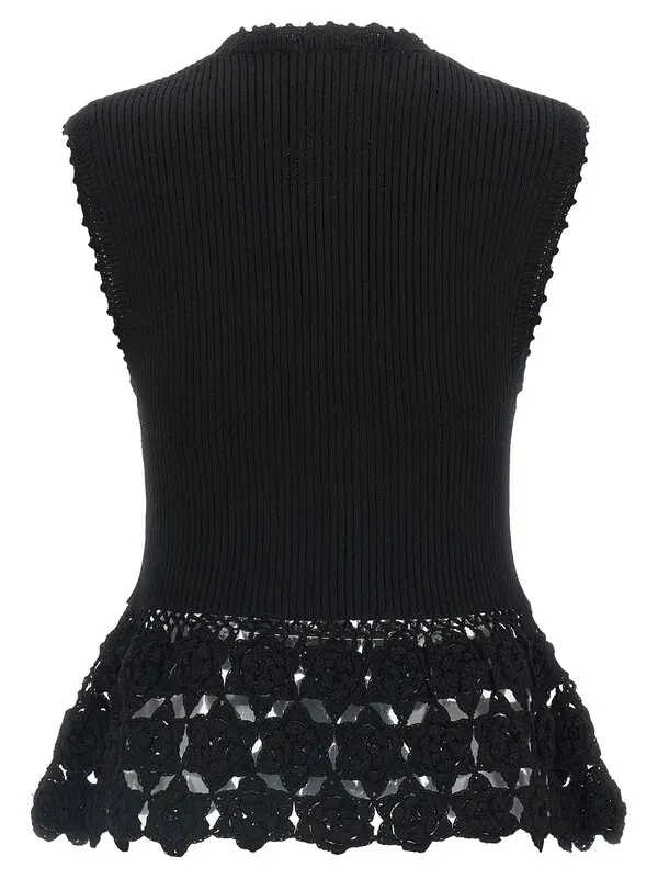 GANNI Cotton Crochet' Vest