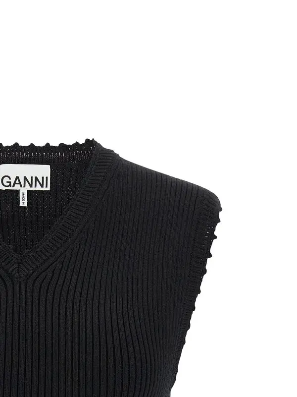 GANNI Cotton Crochet' Vest
