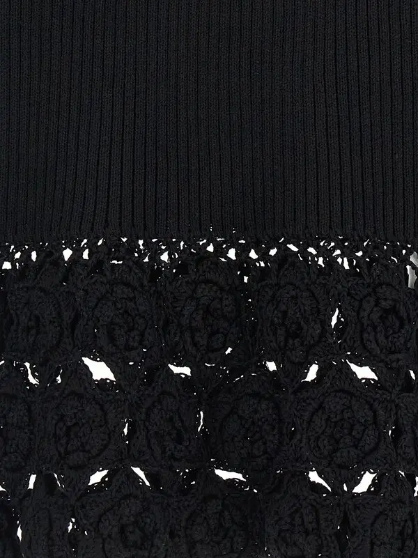 GANNI Cotton Crochet Vest - Black