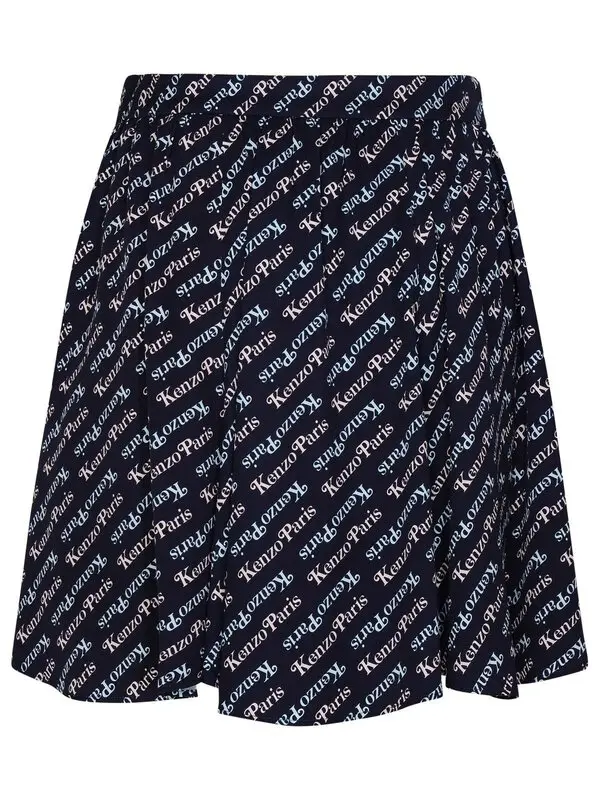 Kenzo Verdy Viscose Miniskirt - Blue