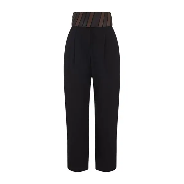 Alaïa Belted Wool Gabardine Pants - Multicolor