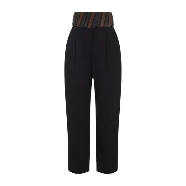 Alaïa Belted Wool Gabardine Pants - Multicolor