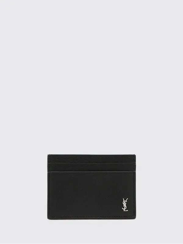 Saint Laurent Tiny Cassandre Card Holder - Black