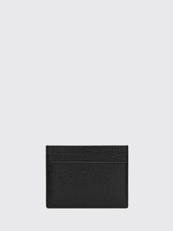 Saint Laurent Tiny Cassandre Flat Calfskin Card Holder With Logo