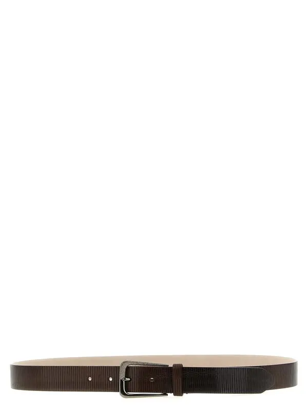 Brunello Cucinelli Ribbed Belt - Brown