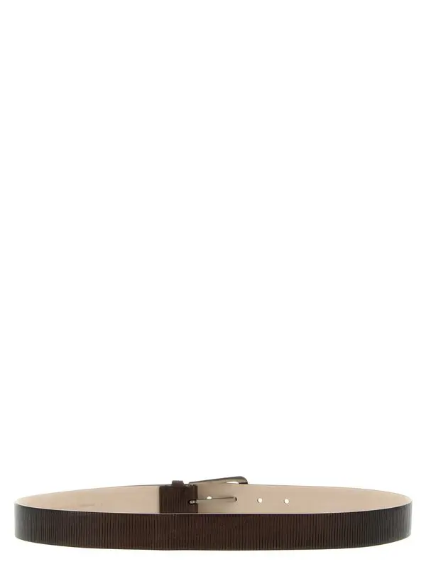 Brunello Cucinelli Ribbed Leather Belt