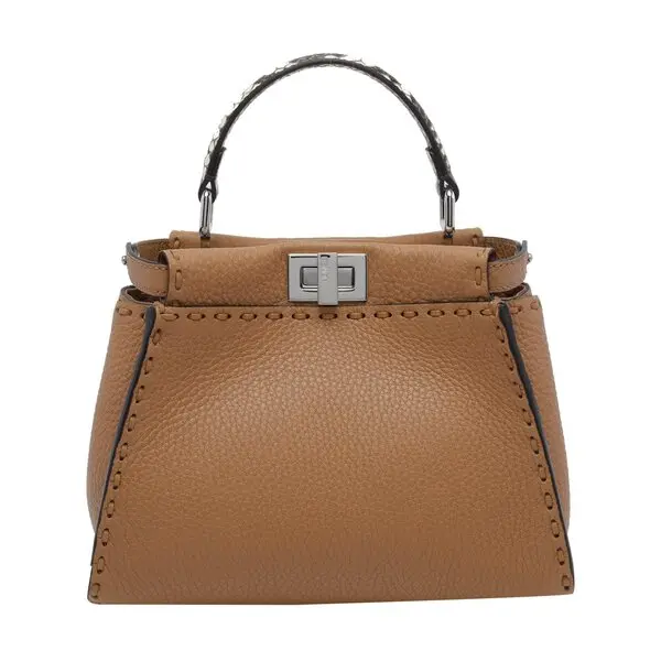 Fendi Mini Peekaboo Handbag - Brown