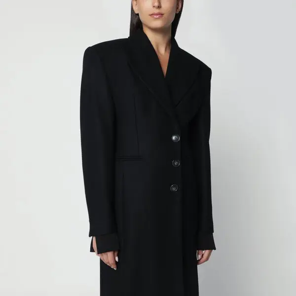 Andamane Single-breasted Coat With Structured Shoulders