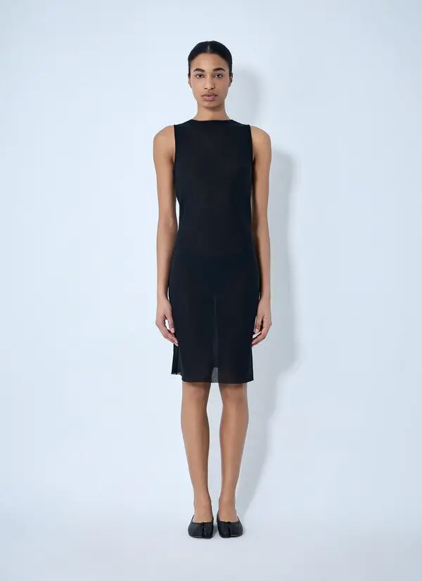 RIER Sleeveless Mesh Midi Dress - Black
