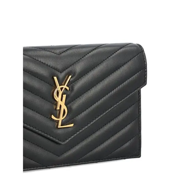 Saint Laurent Leather Quilted Mini Bag - Black