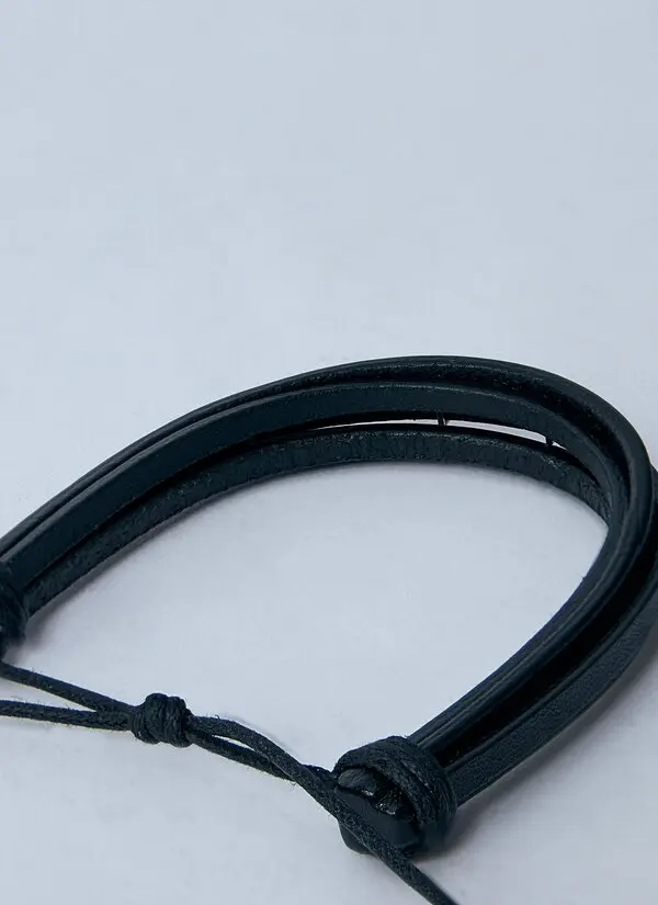 Saint Laurent Cassandre Leather Bracelet