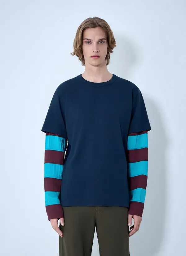 Dries Van Noten Contras Sleeves T-shirt - Blue