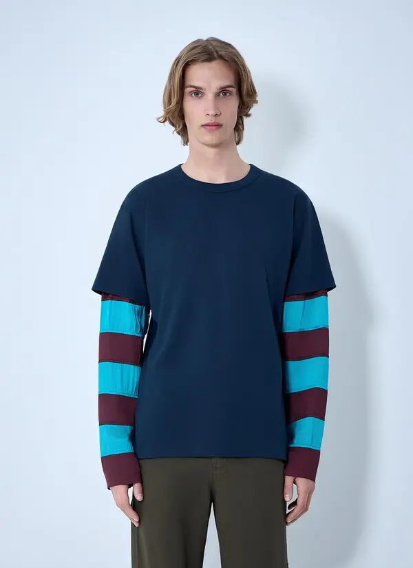 Dries Van Noten Contras Sleeves T-shirt - Blue