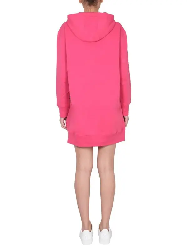 Moschino Dress With Multicolor Flocked Logo