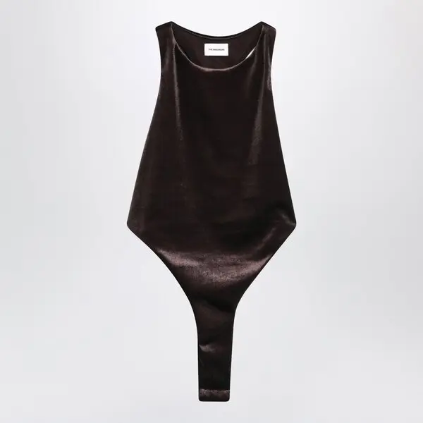 Andamane Velvet-effect Bodysuit - Brown