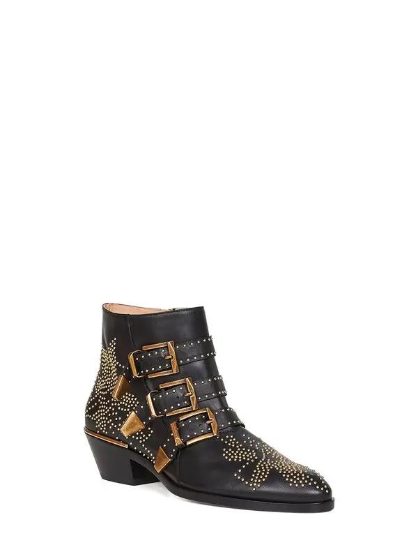 Chloé Black Nappa Leather Susanna Ankle Boots