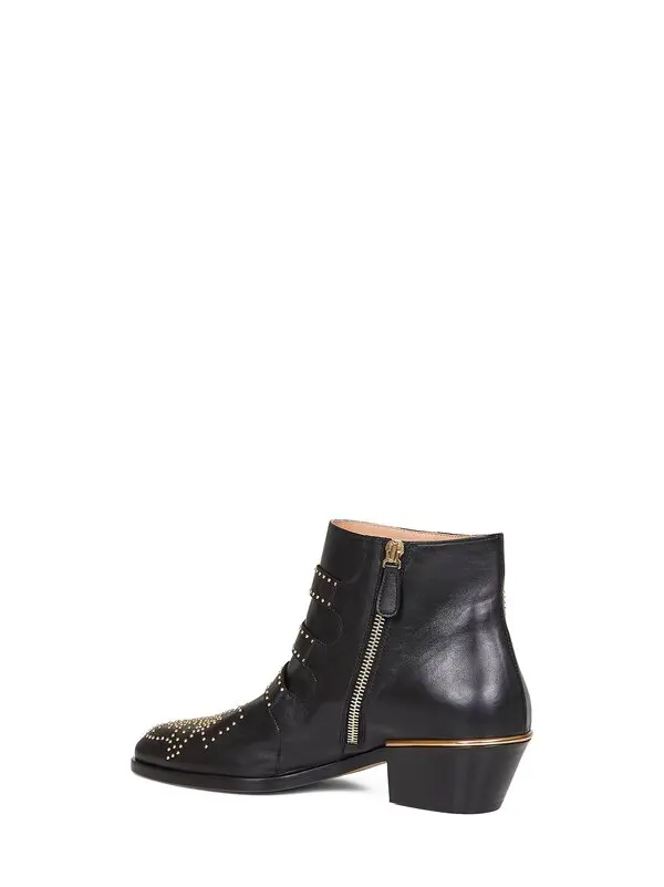 Chloé Black Nappa Leather Susanna Ankle Boots