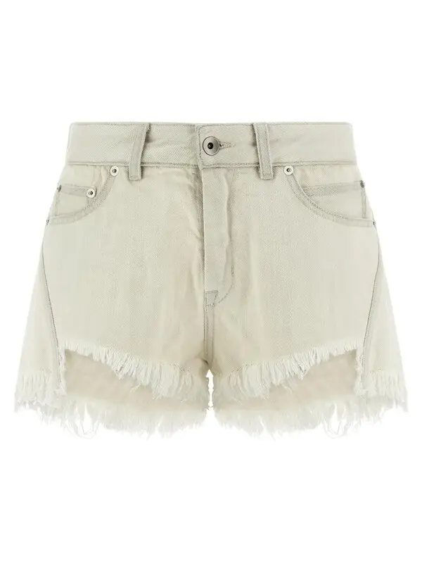 Rick Owens Bias Cutoffs' Shorts - White