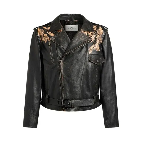 Etro Jackets Leather Jackets - Black