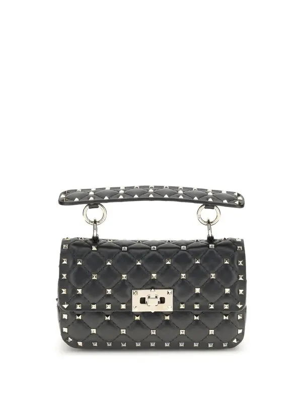 Valentino Garavani Rockstud Spike Mini Top Handle Bag In Nappa - Black