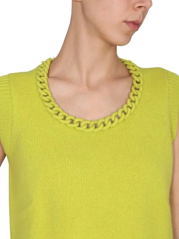 Bottega Veneta Vest With Crochet Chain - Green