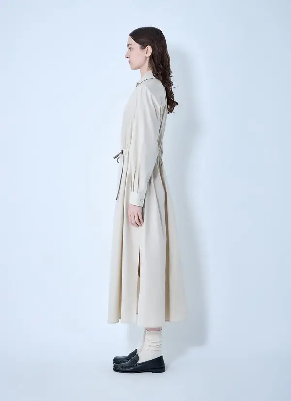 Max Mara Pedaggi Cotton Popeline Midi Dress - Cream