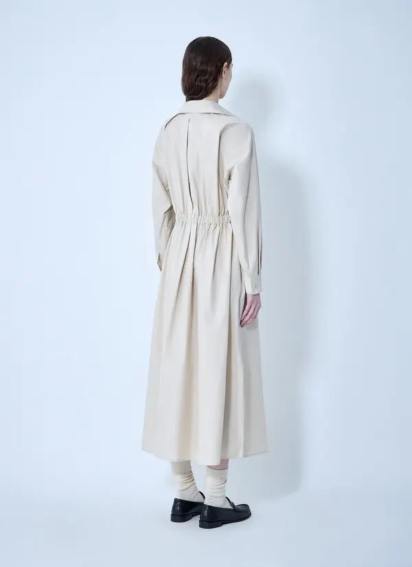 Max Mara Pedaggi Cotton Popeline Midi Dress - Cream