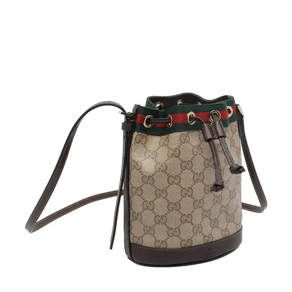 Gucci Mini Web Detail And Gg Bucket Bag - Brown