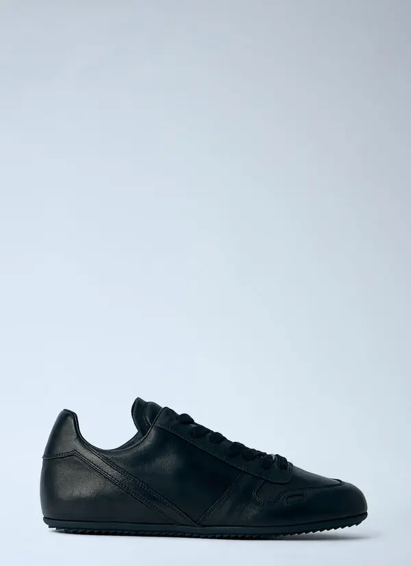 Rick Owens Minimal Leather Sneakers - Black