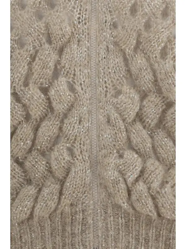 Brunello Cucinelli Mohair And Wool Blend Cardigan - Cream