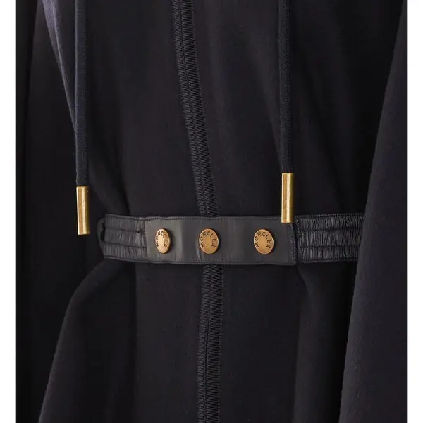 Moncler Hooded Belted Cape - Black