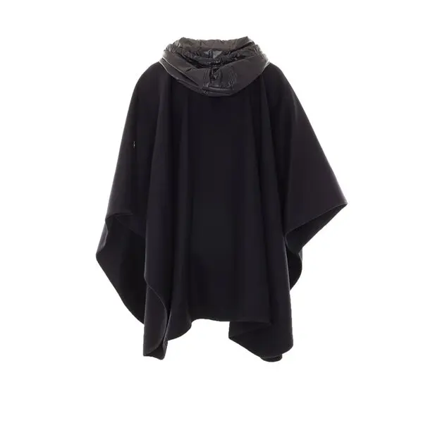 Moncler Hooded Belted Cape - Black