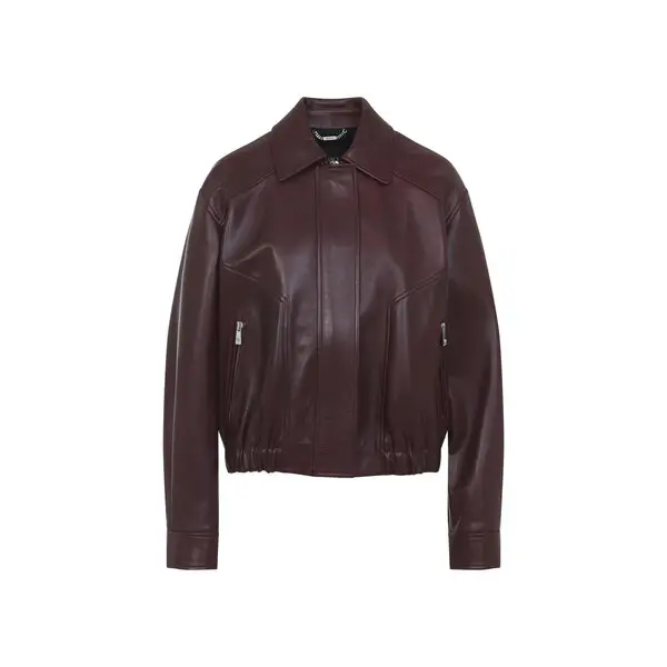 Versace Bufalo Leather Blouson - Red