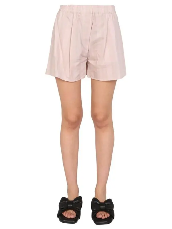Off-White Striped Pattern Shorts