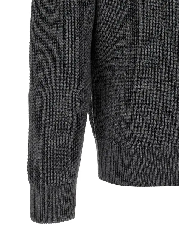 JW Anderson Half-zip Wool And Cotton Sweater - Gray