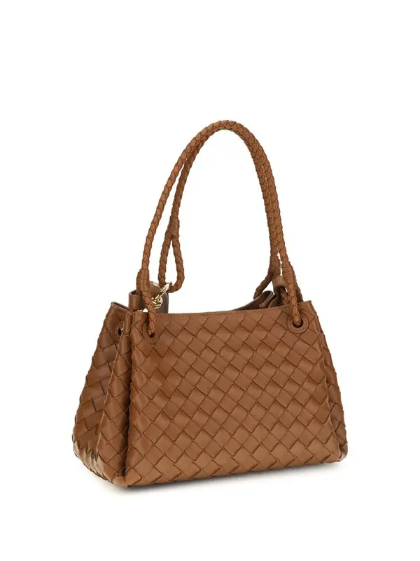 Bottega Veneta Intrecciato Shoulder Bag - Brown