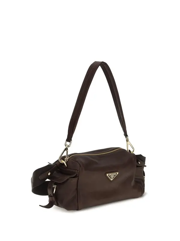 Prada Small Explore Shoulder Bag In Nappa Leather - Brown