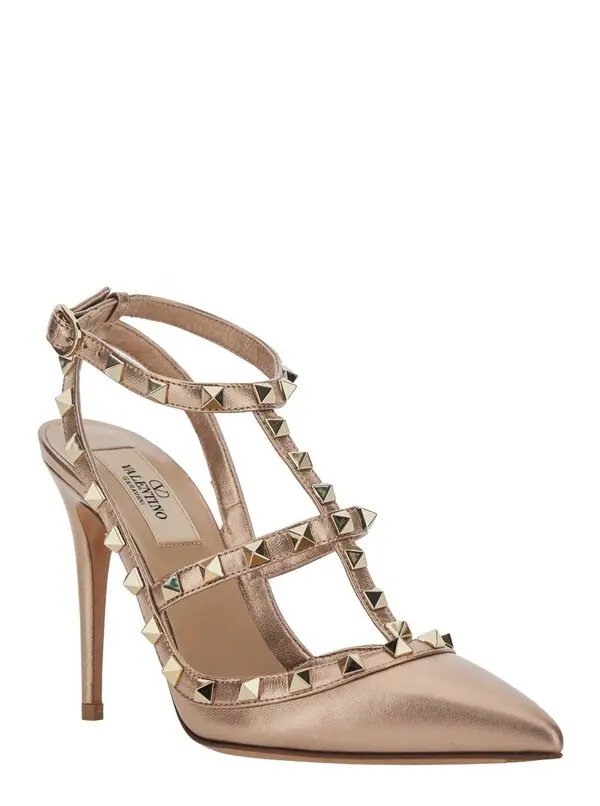 Valentino Garavani Rockstud' Metallic Pumps With All-over Decoration And High Stiletto Heel For - Multicolor