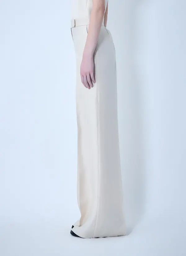 Max Mara Badesse Tailored Linen Pants - Cream