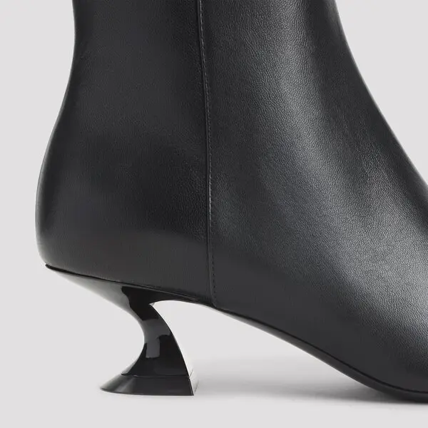 LANVIN Lambskin Kitten Heel Ankle Boots
