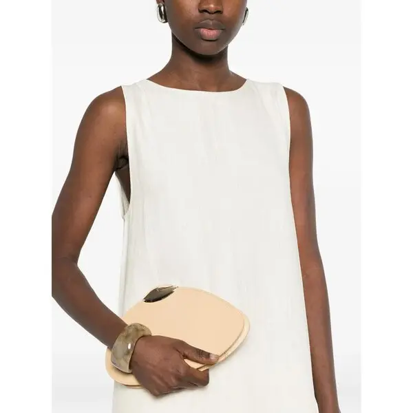 Benedetta Bruzziches Calf Leather Clutch Bag - Cream