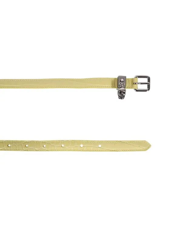 Alexander McQueen Double Belt With Skull And Pav