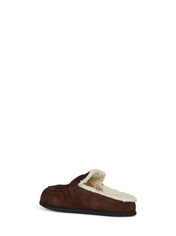 Prada Suede And Shearling Mules - Multicolor