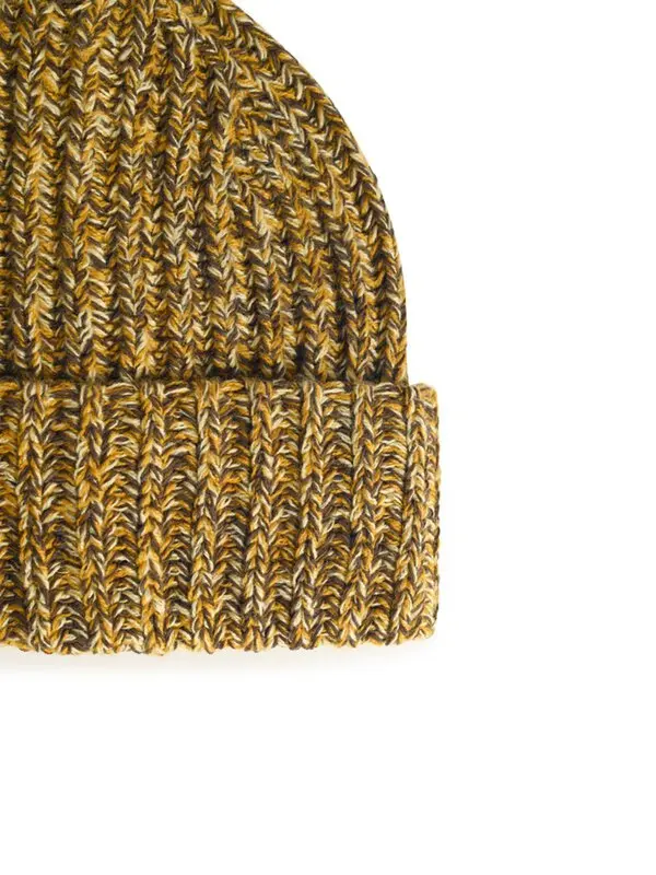 Séfr Chunky' Beanie In Yellow Beige Wool Blend