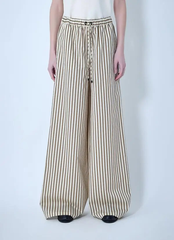Max Mara Wide-leg Drawstring Trousers - Cream